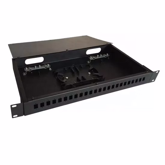 19" Rack Mount Terminal Box Fiber Optic Splice Box Patch Panel with ...